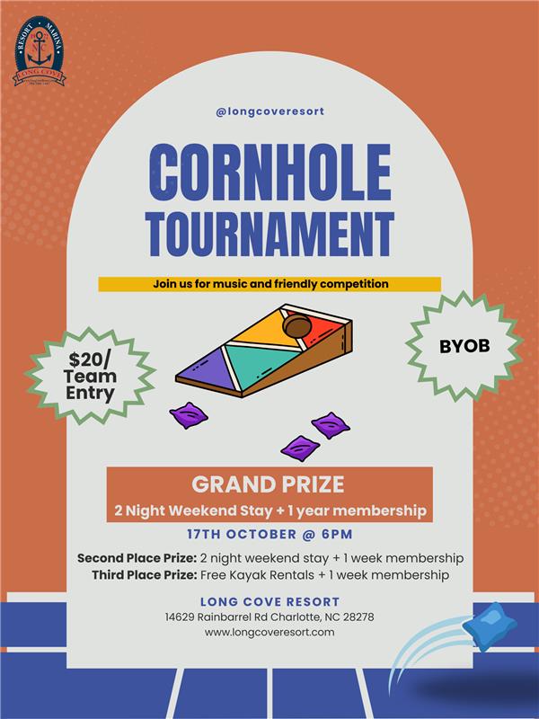 Cornhole Tournament at Long Cove Resort - October 17, 2025 - Long Cove ...